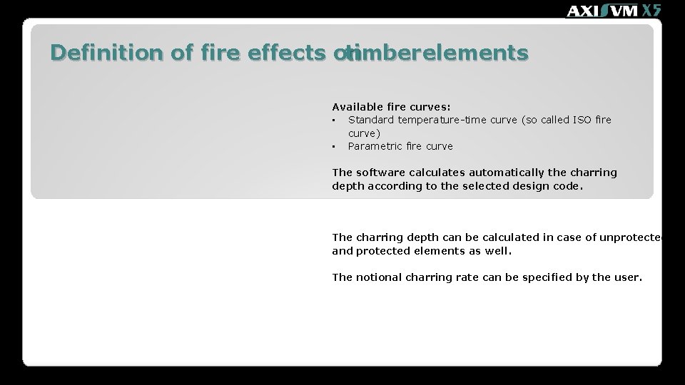 Structural fire design of timber elements in Axis