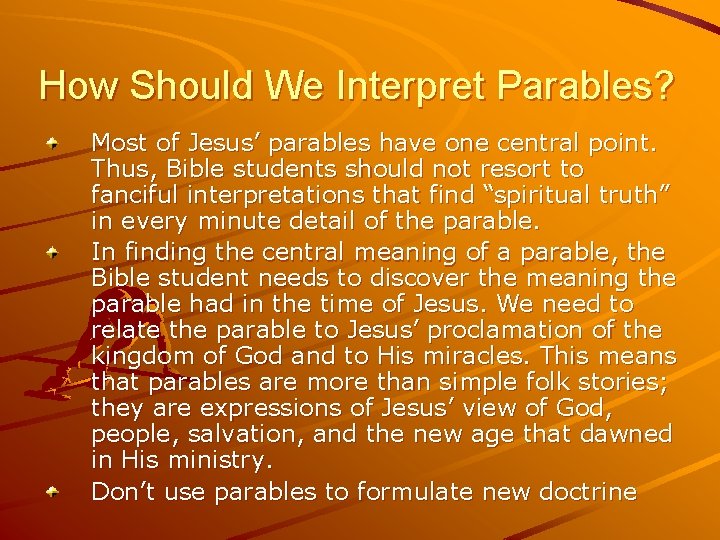Understanding Jesus and His Teaching An Overview of