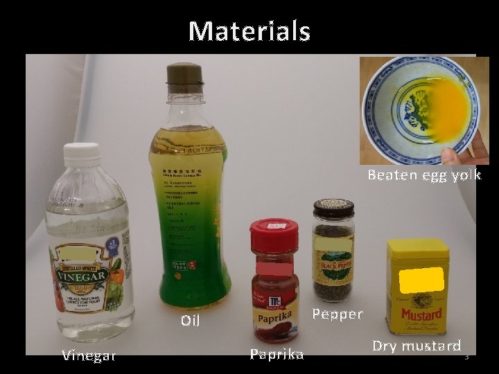 Food test Fats and oils emulsions 1 Equipment