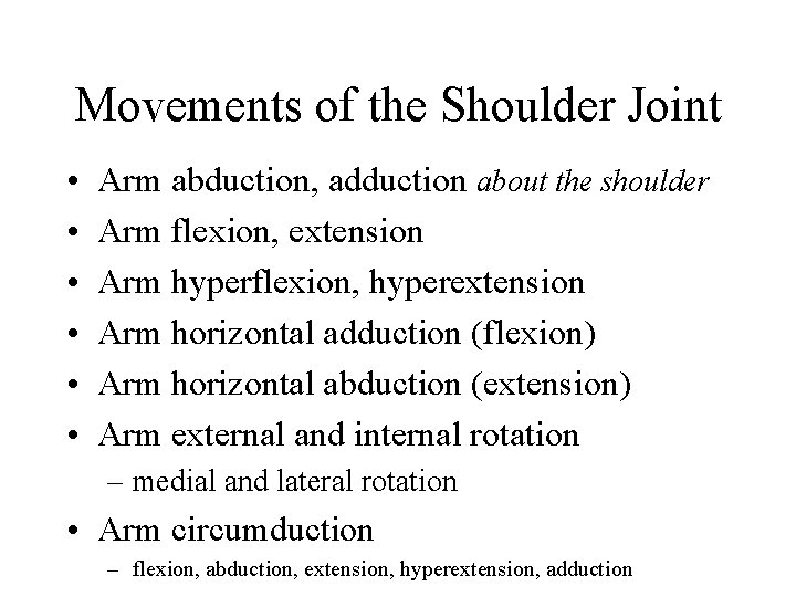 The Shoulder Joint Bones of the shoulder joint