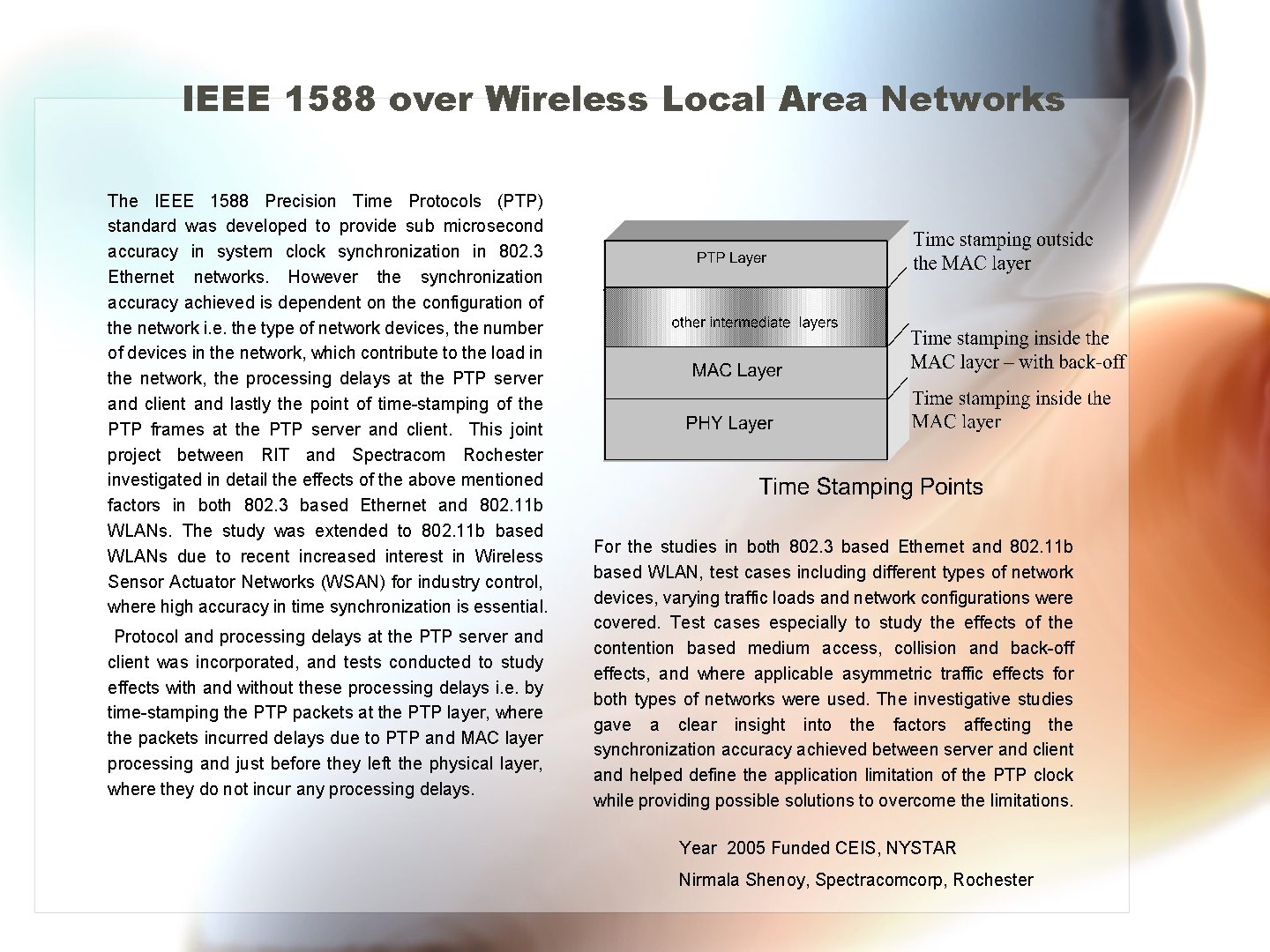 IEEE 1588 over Wireless Local Area Networks The