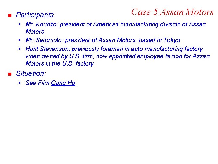 Case 1 Fitzburg Tire Company n n Management