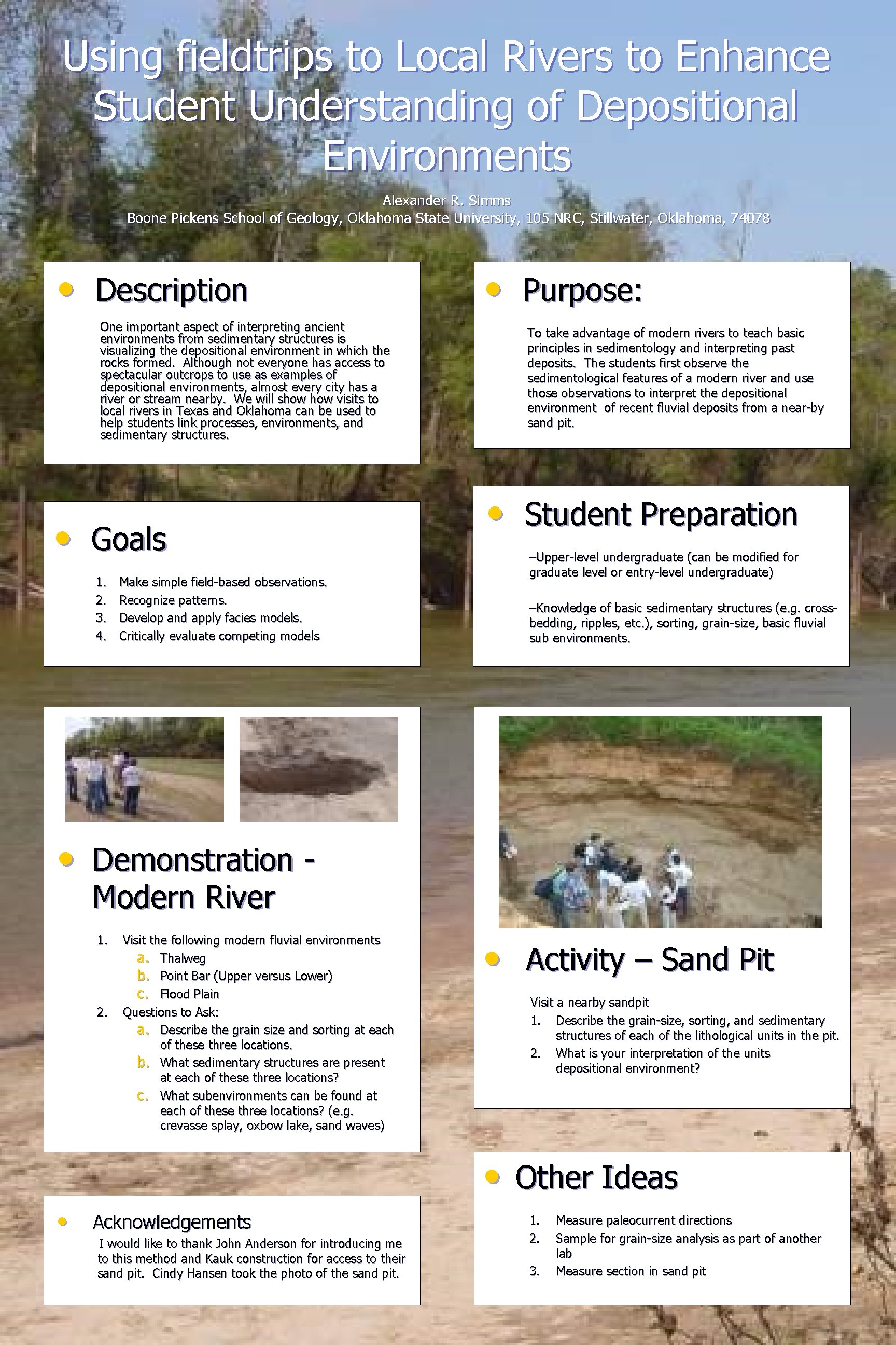 Using fieldtrips to Local Rivers to Enhance Student