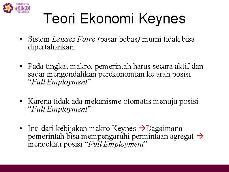TEORI MONETER KEYNES 1 Teori Ekonomi Keynes Sistem