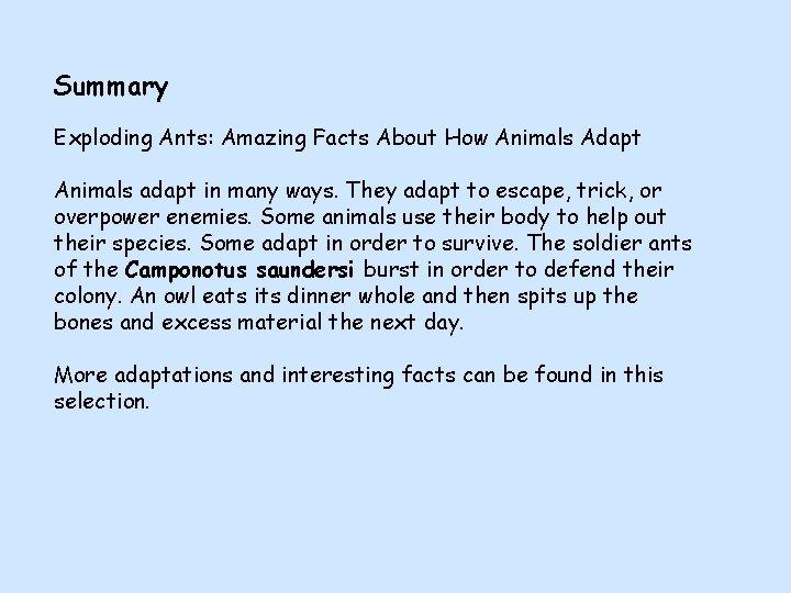 Exploding Ants Amazing Facts About How Animals Adapt