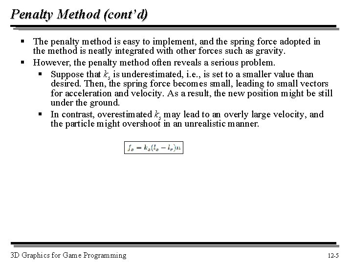 Chapter XII Physicsbased Simulation 3 D Graphics for