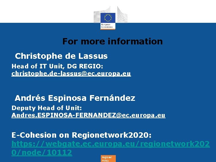 Impact of eCohesion on management and control system