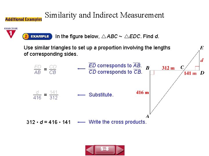 COURSE 3 LESSON 5 8 Similarity and Indirect