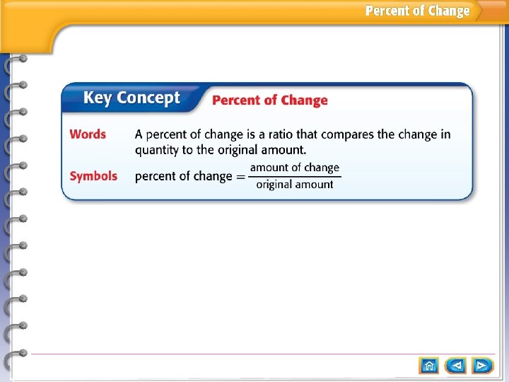 Main Idea and New Vocabulary Key Concept Percent