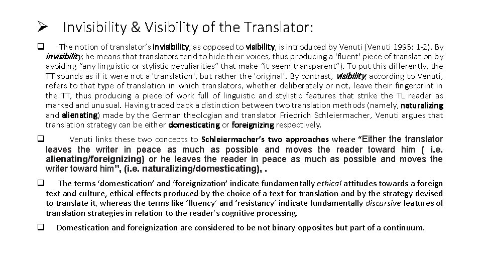 Venutis Translation Theory of Domestication Foreignization Who is