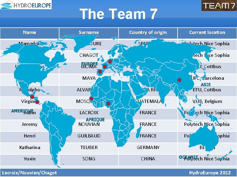 Hydro Europe 2012 Team 7 LacroixNouvianChagot Hydro Europe
