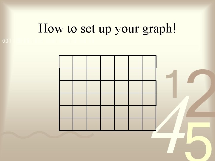Graphs How to set up your graph How