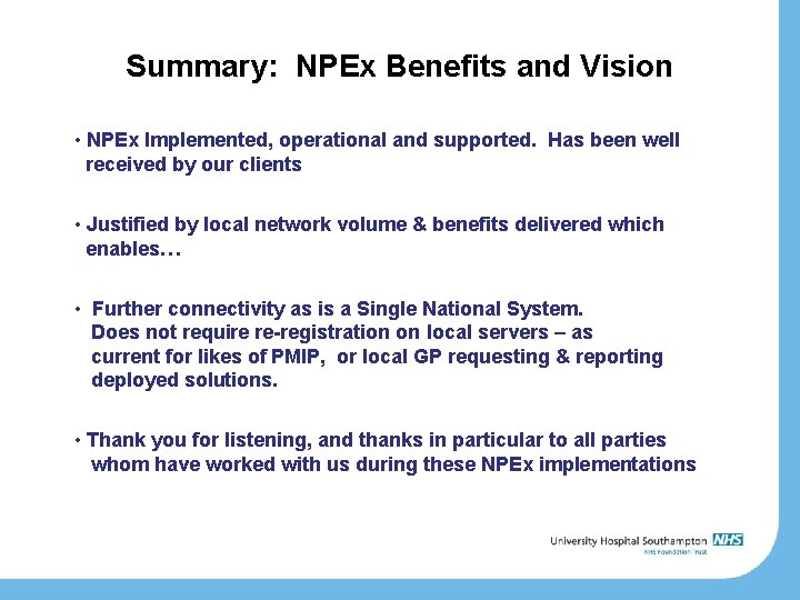 The Benefits of Using NPEX The Vision for