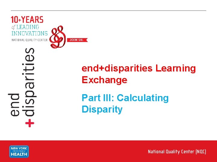 enddisparities Learning Exchange Part III Calculating Disparity Quick