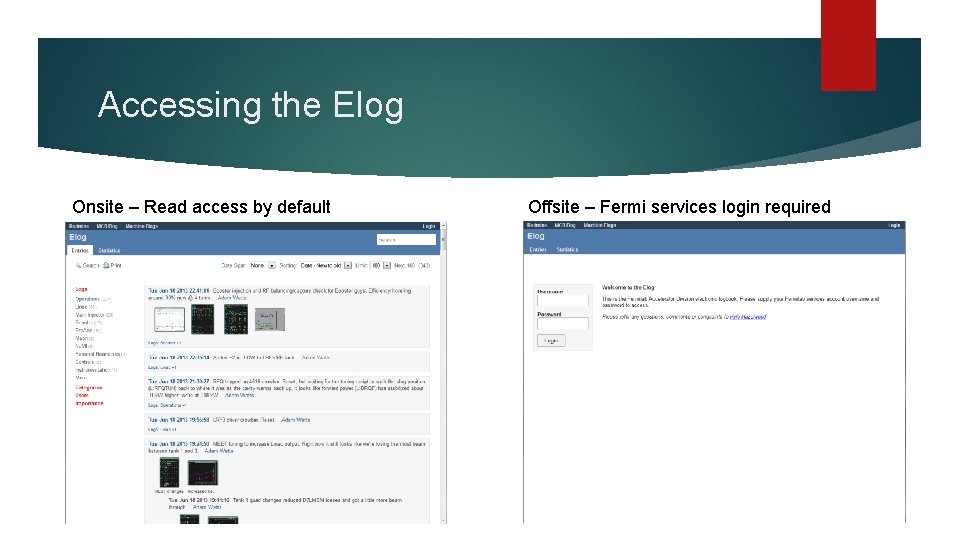 Elog ACCELERATOR DIVISION ELECTRONIC LOGBOOK UPGRADE PRESENTATION BASIC