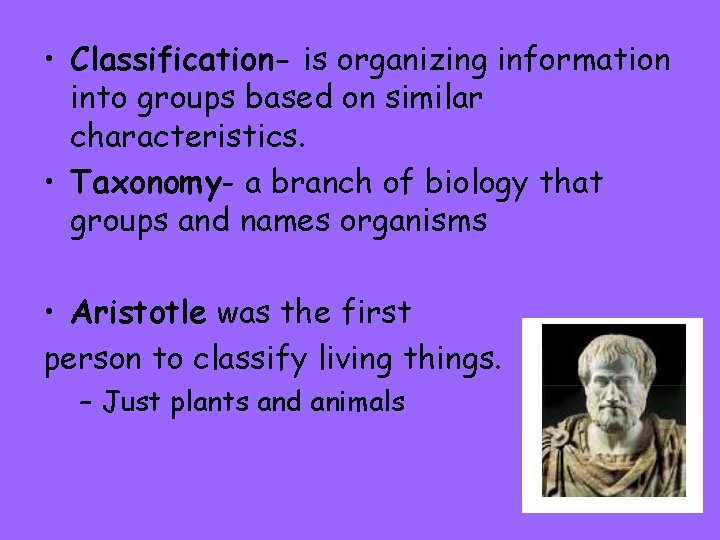 Competency 6 Classification is organizing information into groups