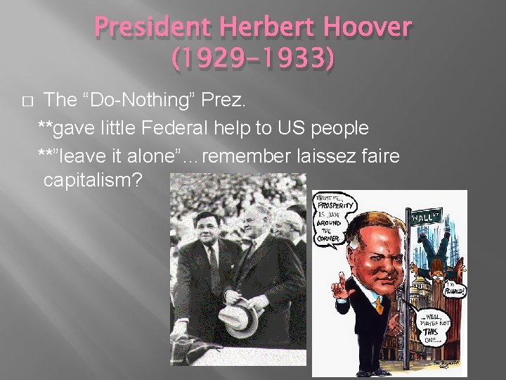 Higher Highs and Lower Lows The 1920 s