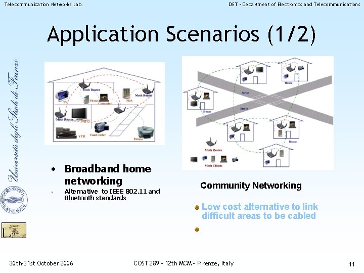 Telecommunication Networks Lab DET Department of Electronics and