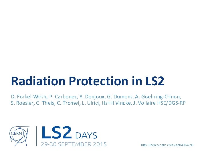 Radiation Protection in LS 2 D ForkelWirth P