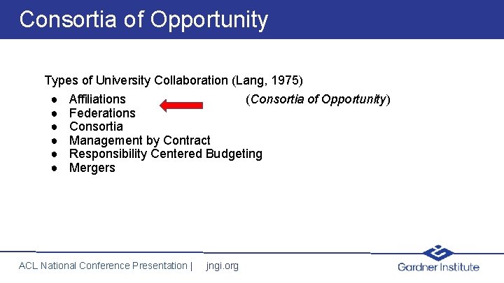 Consortia of Opportunity and Communities of Practice Building