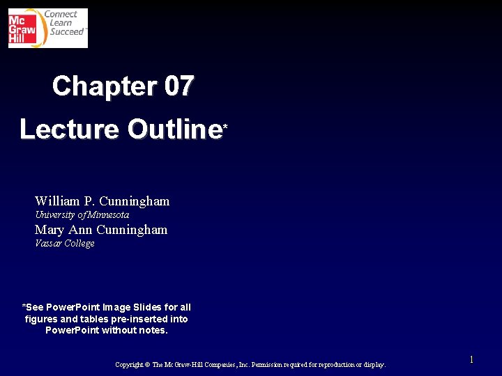 Chapter 07 Lecture Outline William P Cunningham University