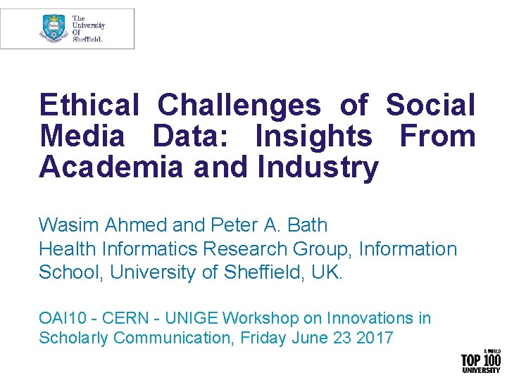 Ethical Challenges of Social Media Data Insights From