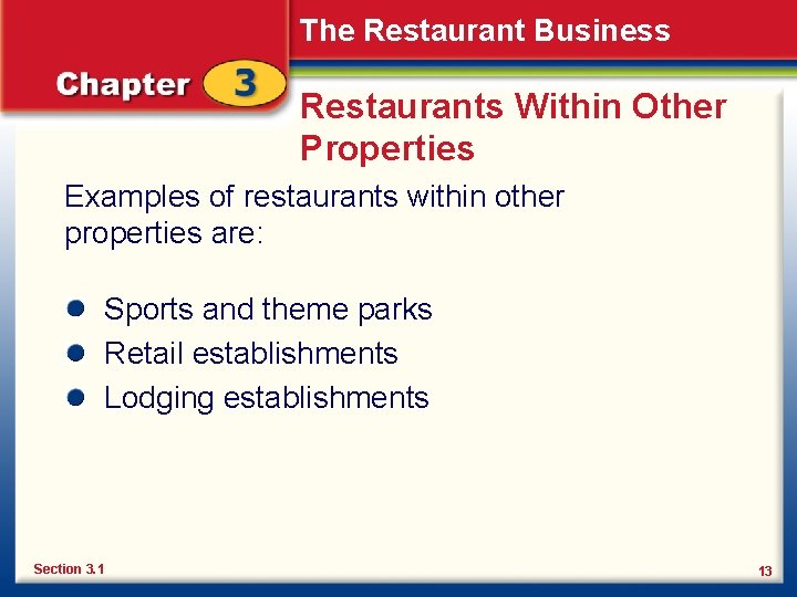 The Restaurant Business Back to Table of Contents
