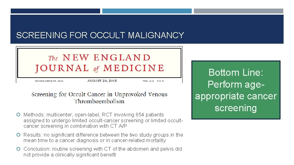 A GUIDE TO OUTPATIENT MANAGEMENT OF VENOUS THROMBOEMBOLISM