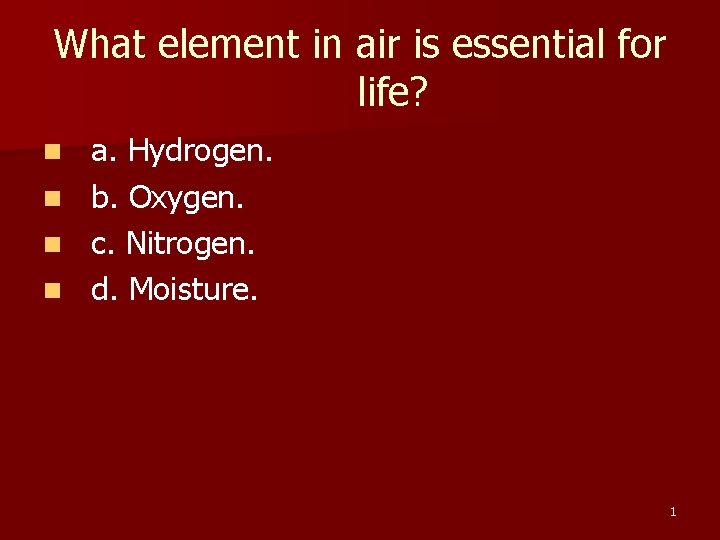 What element in air is essential for life
