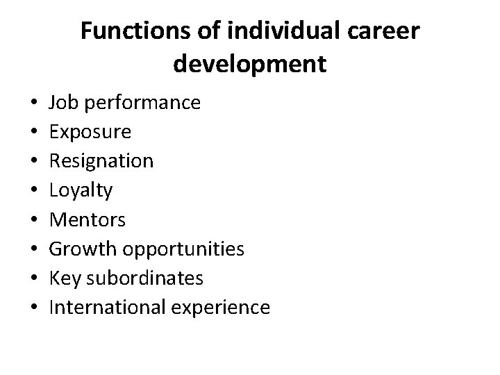 Career Planning and Development Chapter 12 Learning Objectives