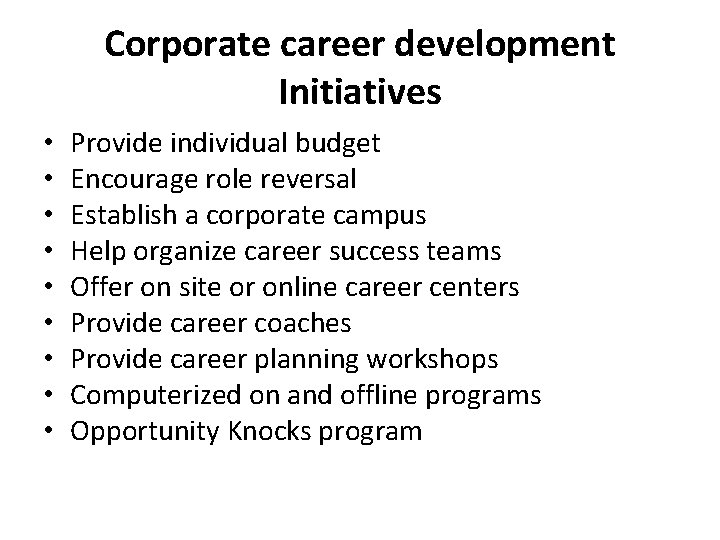 Career Planning and Development Chapter 12 Learning Objectives