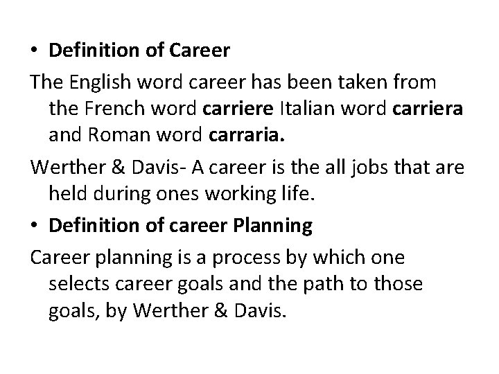Career Planning and Development Chapter 12 Learning Objectives