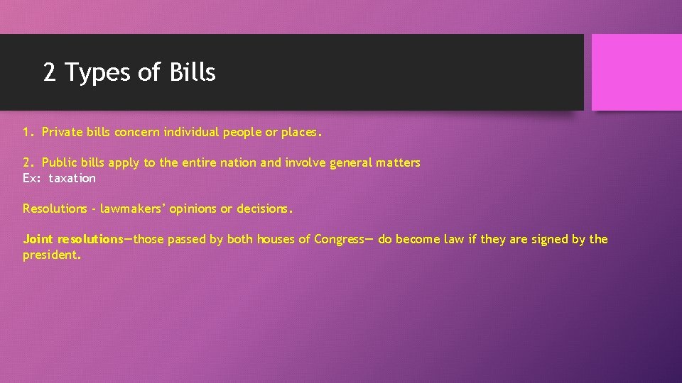 How a Bill Becomes a Law Why do
