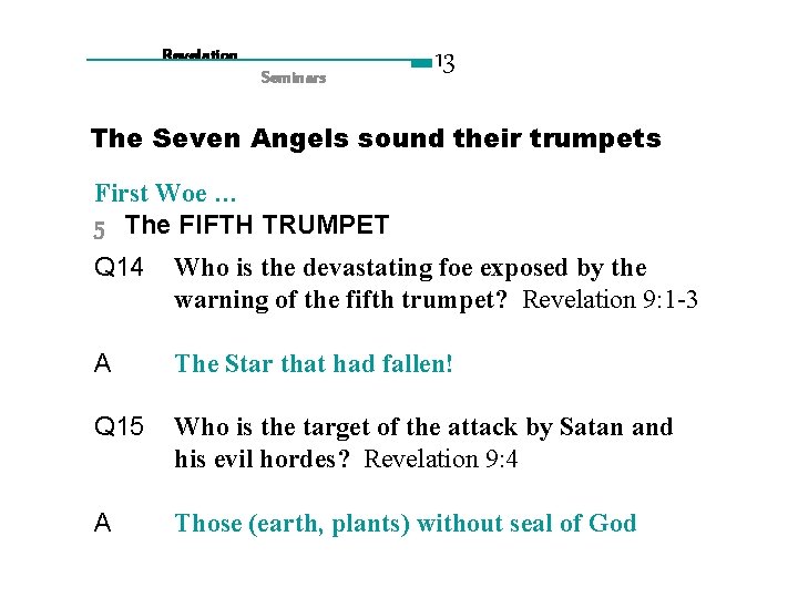 The Seven Trumpets Revelation Seminars 13 Messages from