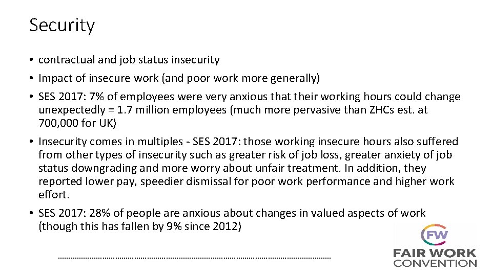 Fair Work Improving health safety and wellbeing Professor