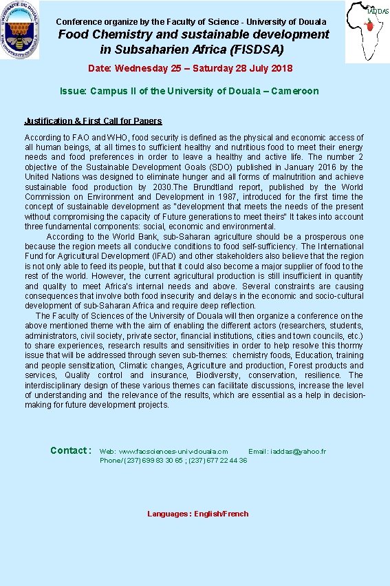 IADDAS Conference organize by the Faculty of Science