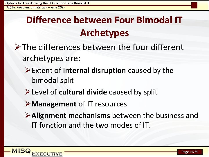 Options for Transforming the IT Function Using Bimodal