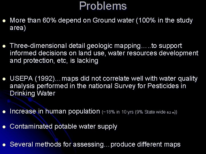 Applications of Hydrogeologic settings in Groundwater vulnerability mapping