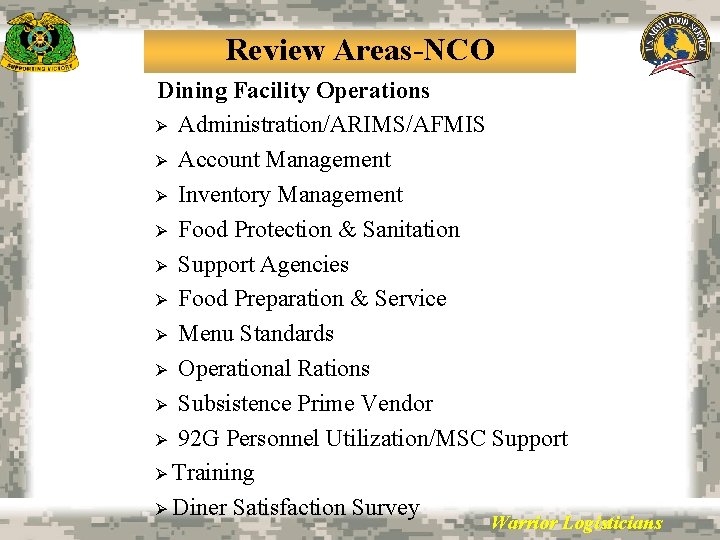 Management Assistance Division MAD Food Management Assistance Team