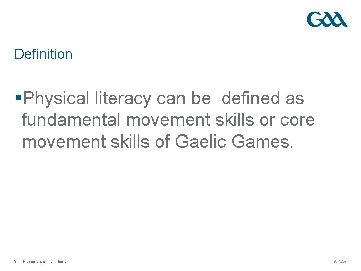 Movement in Gaelic Games GAA Foundation Award Movement