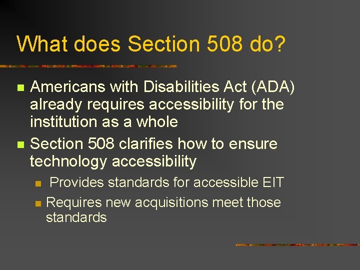 Management Training on Technology Accessibility and Section 508