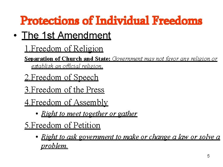 Chapter 6 Section 2 The Bill of Rights