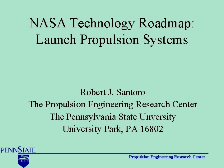 NASA Technology Roadmap Launch Propulsion Systems Robert J