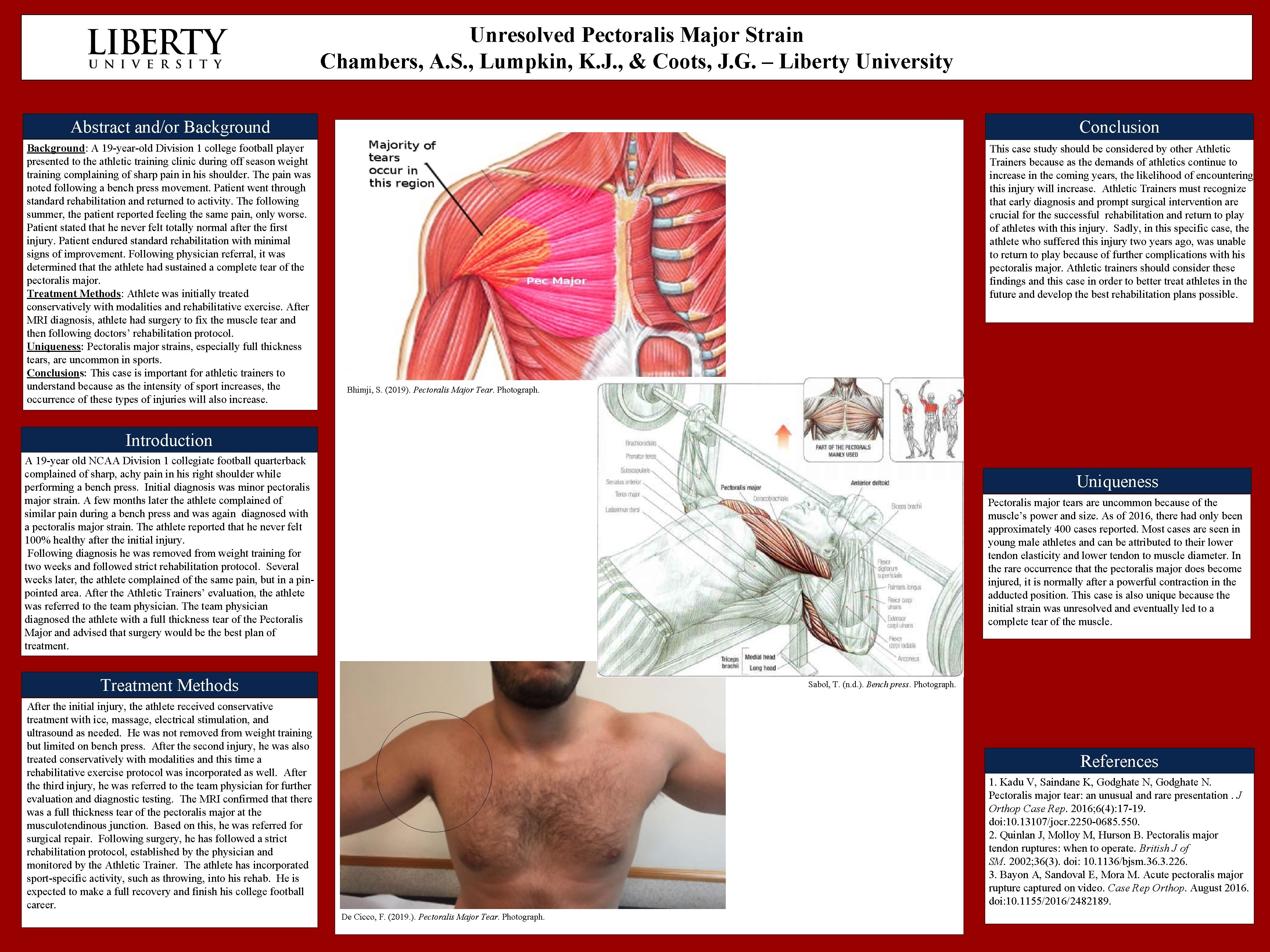 Unresolved Pectoralis Major Strain Chambers A S Lumpkin