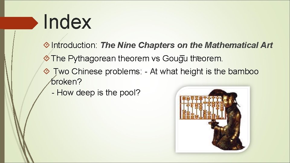 CHINESE PROBLEMS Index Introduction The Nine Chapters on