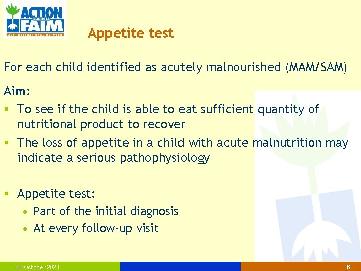 IMAM IMPLEMENTATION OUTPATIENT TREATMENT 26 October 2021 Objectives