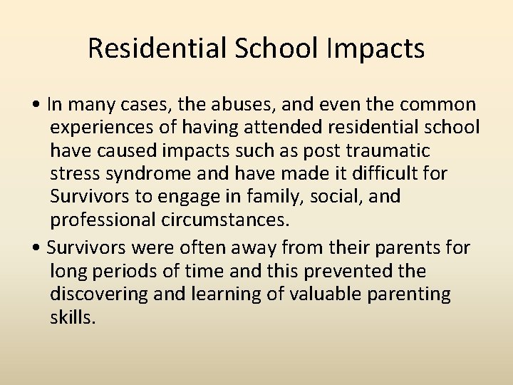 Canadian Residential Schools Brief History of Residential Schools