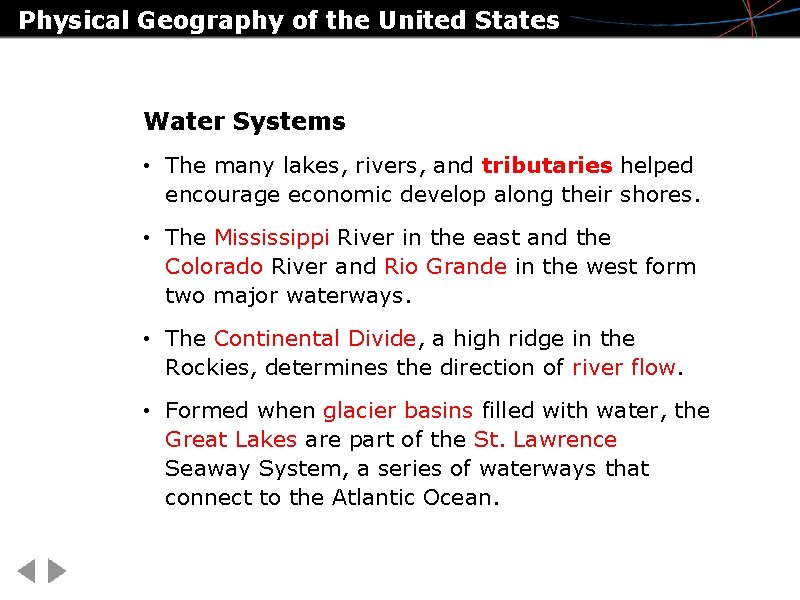 THE PHYSICAL GEOGRAPHY OF THE UNITED STATES Ch