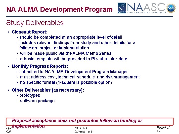 North American ALMA Development Program Cycle 7 Call