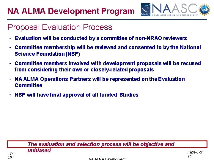 North American ALMA Development Program Cycle 7 Call